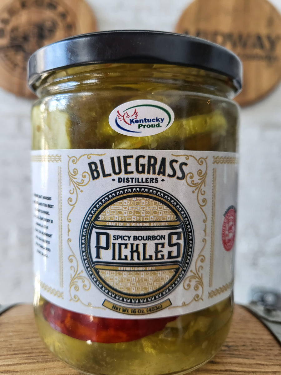 Bluegrass Distillers Spicy Bourbon Pickles – Pops' Pepper Patch, Inc.